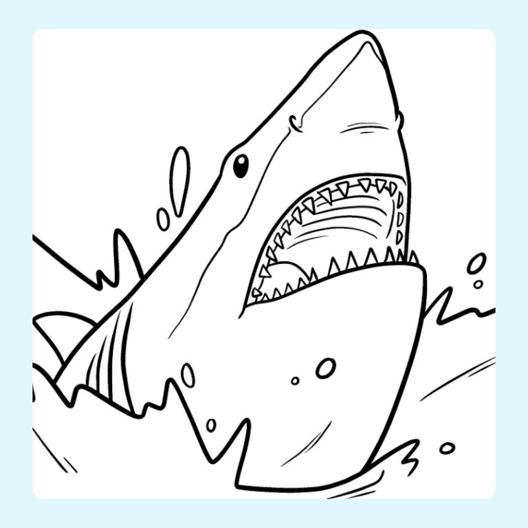 Tải ngay 170+ mẫu tranh tô màu cá mập khiến bạn “mê như cá”