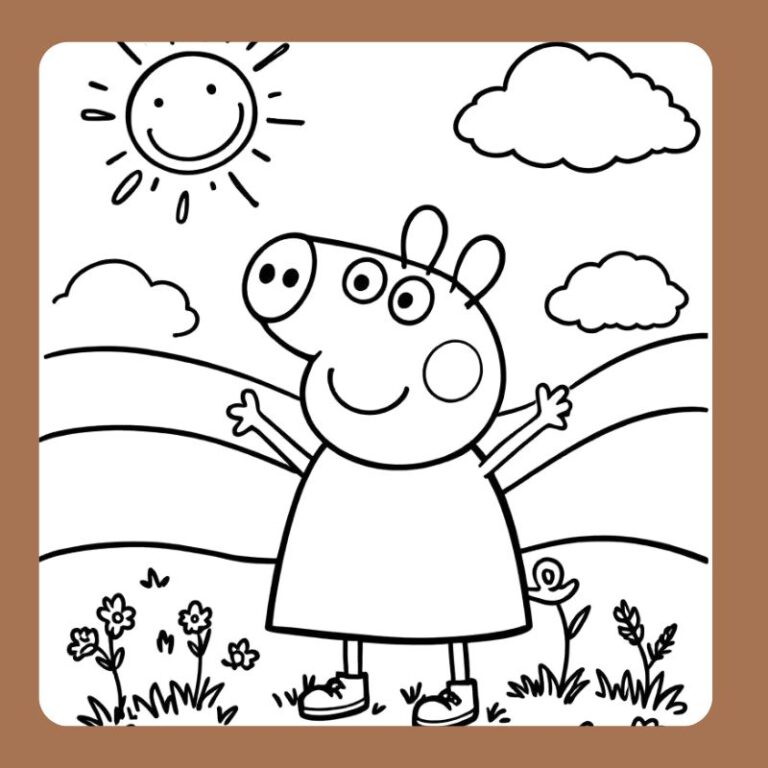 99+ Bộ tranh tô màu heo Peppa dễ thương cho bé luyện vẽ