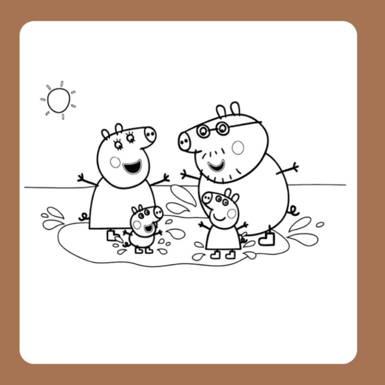 99+ Bộ tranh tô màu heo Peppa dễ thương cho bé luyện vẽ